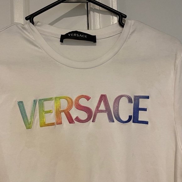 Versace | Tops | Versace Rainbow Logo Tshirt | Poshmark